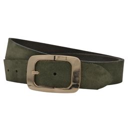 AnnaMatoni Damen Lederg&uuml;rtel "AnnaMatoni Damen Lederg&uuml;rtel in hochwertigem Velour Leder 3,5cm", gr&uuml;n, Gr. 120, 100% Leder, G&uuml;rtel