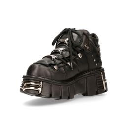 New Rock Herren Plateausneaker "Plateau Sneaker M-106-S1", Gr. 43schwarz, Obermaterial: 100% Rindnappaleder CNA., Schuhe, Handgefertigt, Made in Spain