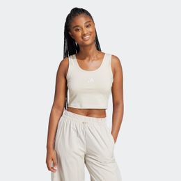 Damen Tanktop "ESSENTIALS SMALL LOGO COTTON LIFESTYLE", grau, Gr. XL, adidas Sportswear, Obermaterial: 93% Baumwolle, 7% Elasthan, Tops, schmale