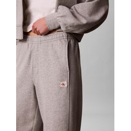 Damen Sweathose "A- FRENCH TERRY BADGE LOGO PANT"heroic grau heather, Gr. S, Calvin Klein Jeans, Sweatware, Obermaterial: 100% Baumwolle, Hosen, mit