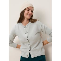 Tamaris Damen Strickjacke "in l&auml;ssiger Blouson-Form mit B&uuml;ndchen"grau, Gr. 36, unifarben, Strick, Obermaterial: 50% Viskose, 28% Polyester, 22%