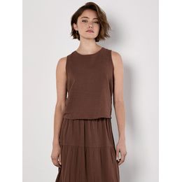 Apricot Damen Shirttop "Zweilagiges Top", braun, Gr. 34, uni, gewebt, Obermaterial: 100% Baumwolle CO., Tops, in unifarben