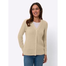 Classic Basics Damen Strickjacke, beige, Gr. 50, unifarben, 50% Baumwolle, 50% Polyacryl, Strickjacken