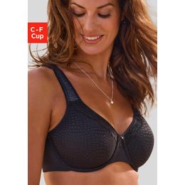 Damen Minimizer-BH, NUANCE BY LASCANA, Gr. 85, schwarz, Microtouch, Obermaterial: 89% Polyamid, 11% Elasthan, BHs, mit B&uuml;gel und leicht gef&uuml;tterten