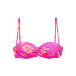 Venice Beach Damen B&uuml;gel-Bandeau-Bikini-Top "Kaitlyn", pink, Gr. 36, bedruckt, Recycling-Polyamid, Bikini-Oberteile, mit floralem Allover-Print
