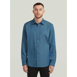 G-Star Raw G-STAR Herren Langarmshirt "Clean Slim Hemd", blau, Gr. XXL, Obermaterial: 100% Baumwolle, Shirts