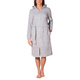 Damenbademantel AQUARTI, grau, Obermaterial: 40% Baumwolle CO. 40% Viskose CV. 20% Polyester PES., Hausm&auml;ntel, "Bademantel Aquarti Damen Bademantel