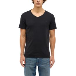 Mustang Herren Kurzarmshirt "Herren Style Amado", schwarz, Gr. M, Strick, 100% Baumwolle, Shirts