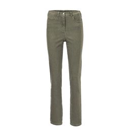 GOLDNER Damen Regular-fit-Jeans "Damen Jeans Slim Fit LOUISA mit Stretch-Anteil", gr&uuml;n, Gr. 46, Obermaterial: 70% Baumwolle CO. 27% Polyester PES. 3%