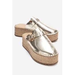 Novas Leder Plateau Espadrille Pantolette (Damen)