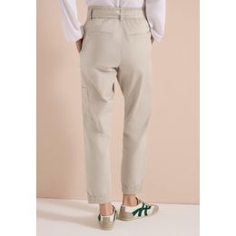 Cecil Damen Stoffhose, beige, Gr. M, unifarben, Web, 98% Baumwolle, 2% Elasthan, Hosen, im Loose Fit