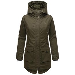Navahoo Damen Parka "Brinjaa", gr&uuml;n, Basic, Gr. XS, Obermaterial: 65% Polyester, 35% Baumwolle. Futter: 100% Polyester. Wattierung: 100% Polyester.