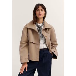 Bugatti Damen Kurzjacke "Regular Fit", beige, Gr. 44, unifarben, 65% Baumwolle, 35% Polyester, Jacken, kurzer Trenchcoat Style