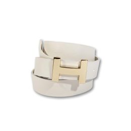 Silbergift Damen Koppelg&uuml;rtel "Koppelg&uuml;rtel mit goldener Designschlie&szlig;e", wei&szlig;, Gr. 85, Rindsleder, G&uuml;rtel