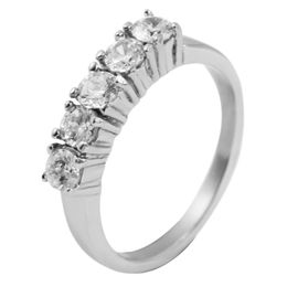 Adelia&acute;s ADELIA ́S Damen Fingerring "Damen Ring aus Edelstahl mit Zirkonia", 58, Edelstahl, silber, Edelstahl, Fingerringe