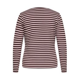 Only CARMAKOMA Damen Langarmshirt "CARBODIL L/S O-NECK BLOUSE JRS"coffee bean stripes:pale lila with emb. heart, Gr. XL, gestreift, Jersey,