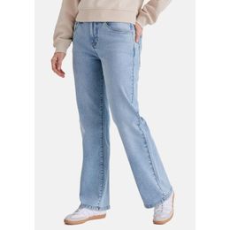 STOOKER WOMEN Damen 5-Pocket-Jeans "MARY Denim 5-Pocket Hose", blau, Gr. 40, Jersey, 99% Baumwolle, 1% Elasthan, Jeans, Wide Leg Fit Casual Clean