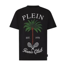Philipp Plein Round Neck T-Shirt Tennis Club Stones