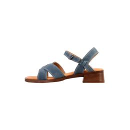 Divine Factory Al&eacute;noa-Sandalen aus Leder mit Absatz Blau | Gr.: 39