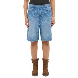 Mustang Damen Boyfriend-Jeans "Damen Style Toyah Bermuda", blau, Gr. 26, gebl&uuml;mt, Denim/Jeans, 100% Baumwolle, Jeans