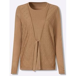 Sieh an! 2-in-1-Pullover in camel | Gr.: 42