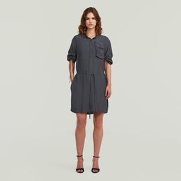 G-Star Raw G-STAR Damen Blusenkleid "DRS Fluid Dress", grau, Gr. XS, unifarben, Web, Obermaterial: 100% Viskose, Kleider, mit verstellbaren &Auml;rmeln, Regular Fit
