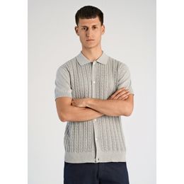 LINDBERGH Herren Cardigan "Cardigan (Kurzarm) Relaxed Fit", grau, Gr. L, Obermaterial: 100% Baumwolle, Strickjacken