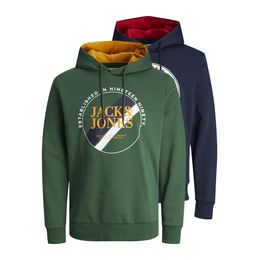 Jack & Jones JACK & JONES Sweatshirt 'JJLoof' male size M Navy / Curry / Green / Carmine red