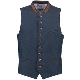 GIPFELST&Uuml;RMER Herren Trachtenweste "Trachtenweste 423000-3900", blau, Gr. 50, Obermaterial: 77% Baumwolle CO. 20% Polyester PES. 3% Elasthan EL.,