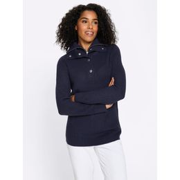 Classic Basics Damen Troyer "Troyer-Pullover", blau, Gr. 48, unifarben, 100% Polyacryl, Pullover