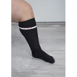 Hydas Damen St&uuml;tzkniestr&uuml;mpfe "XXL mit extra breiter Beinweite", 36-38, schwarz, Elasthan, Polyamid, Socken, weicher Abschlussrand, extrem dehnbar,