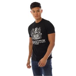 Aquascutum - T-Shirt f&uuml;r Herren, Rundhalsausschnitt (Schwarz/Wei&szlig;)