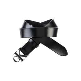 Calvin Klein Damen Lederg&uuml;rtel "ROUND CK BUCKLE 30MM BELT INLAY", schwarz, Gr. 115, Web, Rindsleder, G&uuml;rtel, Gr&ouml;&szlig;enverstellbar mit Metallschlie&szlig;e