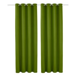 Vorhang OTTO HOME, B:140cm H:145cm, gr&uuml;n, Polyester, Recyceltes Material, Wohnzimmer, Gardinen, "Raja", einfarbig, Einfache Montage, Pflegeleicht,
