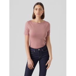 V&eacute;ro Moda VERO MODA Damen Kurzarmshirt "VMPANDA MODAL S/S TOP NOOS", rosa, Gr. S, unifarben, Jersey, Obermaterial: 48% Baumwolle, 48% Modal (TENCEL ), 4%