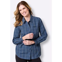 Catamaran Damen Blusenshirt "Funktions-Bluse", blau, Gr. 44, gemustert, kariert, mehrfarbig, 65% Polyester, 35% Baumwolle, Shirts