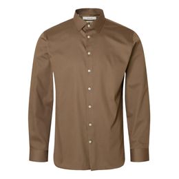 Selected Button Up Shirt male size XS Light brown