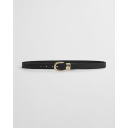 Gant Damen Lederg&uuml;rtel "CHUNKY KEEPER LEATHER BELT"schwarz, Gr. 90, unifarben, Rindsleder, G&uuml;rtel, Gr&ouml;&szlig;enverstellbar durch Einfachdornschlie&szlig;e