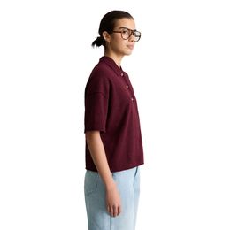 Marc O'Polo Damen Poloshirt "aus Crinkled Organic Cotton-Mix"merlot rot, Gr. XS, MARC O'POLO DENIM, unifarben, Obermaterial: 81% Baumwolle, 19% Polyamid, Shirts
