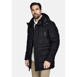 NEW CANADIAN Herren Parkaschwarz, Gr. 52, unifarben, 100% Polyester, Jacken, mit Fleece-Einsatz am Innenkragen