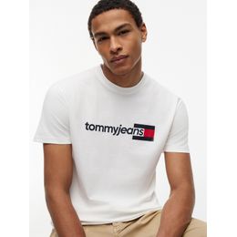 Tommy Jeans Herren T-Shirt "TJM REGULAR ENTRY DNA"ecru, Gr. XXL, Single Jersey, Obermaterial: 100% Baumwolle, Shirts