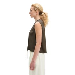 Marc O'Polo MARC O'POLO Damen Blusentop "aus LENZING ECOVERO "mossy earth, Gr. 32, unifarben, Obermaterial: 100% Viskose, Blusen