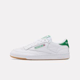 Reebok CLASSIC Herren Sneaker "CLUB C 85", Gr. 48,5ftwrwei&szlig;, glengr&uuml;n, rbkrubbbergum1, Leder, Schuhe