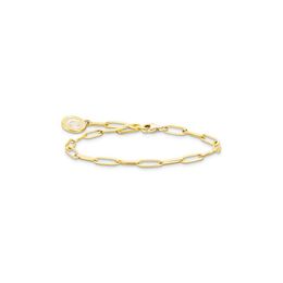 Thomas Sabo Charm-Armband Mit Kaltemaille Vergoldet in gelbgoldfarben, silberfarben, wei&szlig; | Gr.: 15 cm