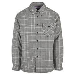 Cayler & Sons CAYLER & SONS Herren Wintermantel "Cayler & Sons Herren Plaid Out Quilted Shirt Jacket", grau, Gr. M, 68% Polyester, 31% Viskose, 1% Elasthan, M&auml;ntel