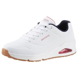Skechers Herren Sneaker "Uno - Stand on Air", Gr. 41, wei&szlig;, Synthetik, Schuhe, Freizeitschuh, Halbschuh, Schn&uuml;rschuh mit extra D&auml;mpfung