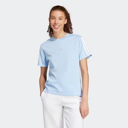 Damen T-Shirt "W 3S SJ T B", blau, Gr. L, adidas Sportswear, Obermaterial: 100% Baumwolle, Shirts, klassische 3-Streifen an den &Auml;rmeln, ohne