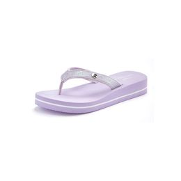 Venice Beach Badezehentrenner 'Sandale, Badeschuh, Badelatsche, Flip Flop, Badeschlappe, Pantolette' violett Gr. 40 f&uuml;r Damen. Mit Glitzerdetails