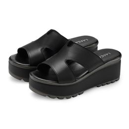 Lascana Damen Pantolette "Sandale, Sommerschuh, Mule, offener Schuh", Gr. 36, schwarz, Obermaterial: 100% Schafsleder. Decksohle: 100% Lederimitat.
