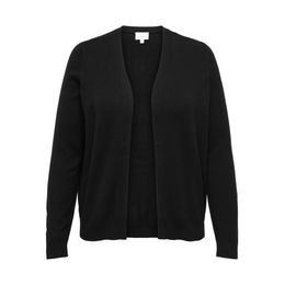 Only CARMAKOMA Damen Strickjacke "CARPRINCESS LS SHORT CARDI NOOS", schwarz, Gr. L, unifarben, Strick, Obermaterial: 50% Viskose, 27% Nylon, 23%